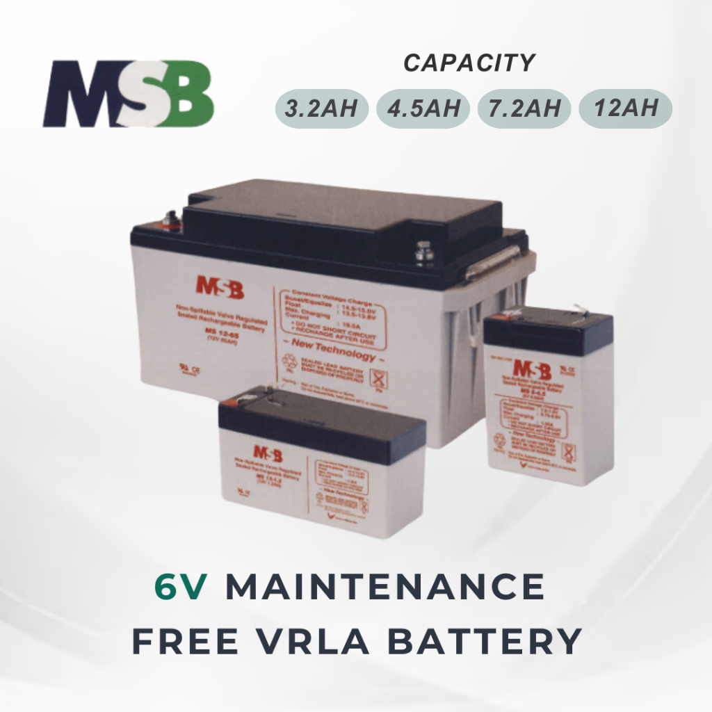 MSB 6V MAINTENANCE FREE VRLA SLA BATTERY 3.2AH 4.5AH 7.2AH 12AH | Shopee Malaysia