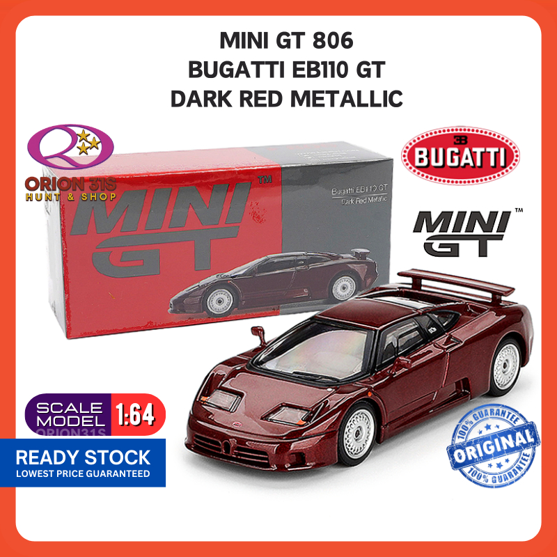 Mini GT 806 Bugatti EB110 GT Dark Red Metallic LHD Sealed Box Diecast ...