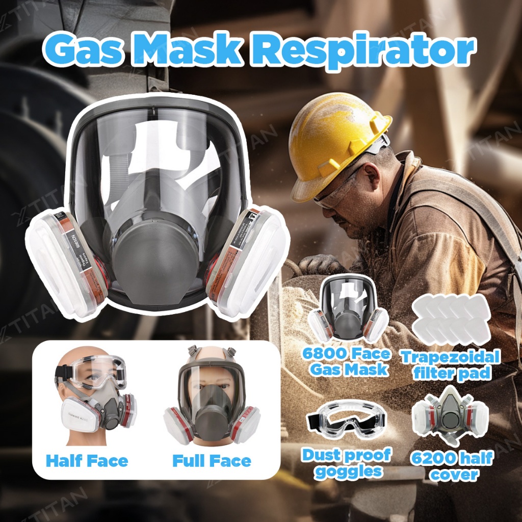 18 in 1 Full Face Gas Mask Respirator 6800 Poison Mask Facepiece ...
