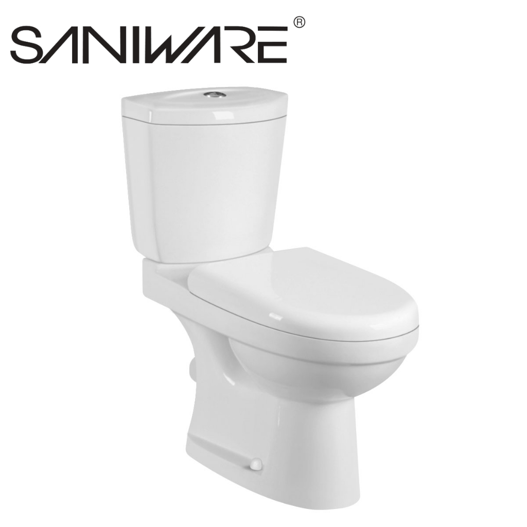 Saniware Two Piece WC Toilet Bowl S-Trap Wash Down Water Closet 10 Inch ...