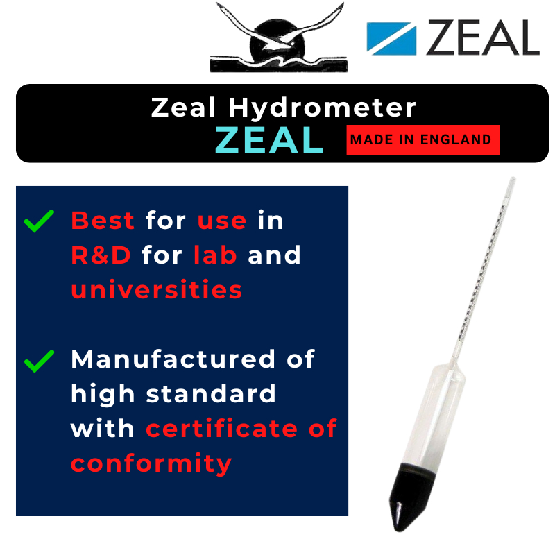 Zeal Density Specific Gravity Hydrometer Range: 0.600 -0.700 / 0.650 ...