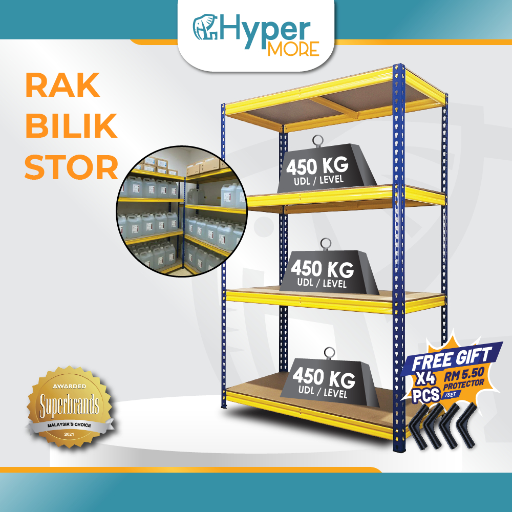 HYPERMORE Boltless Rack Shelf Storage Rack Rak Dapur Rak Besi Rak Bilik ...