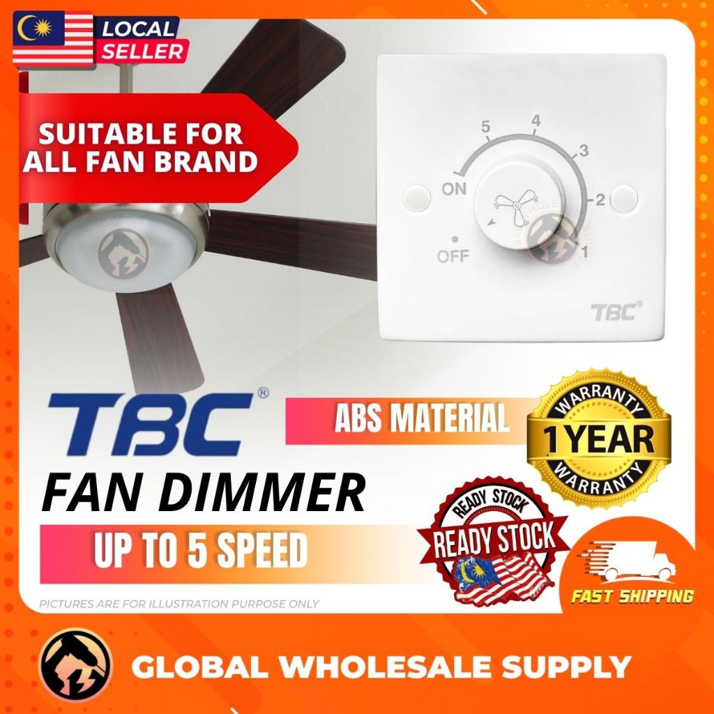 [READY STOCK] TBC 5 Speed Fan Regulator Fan Speed Controller Ceiling ...