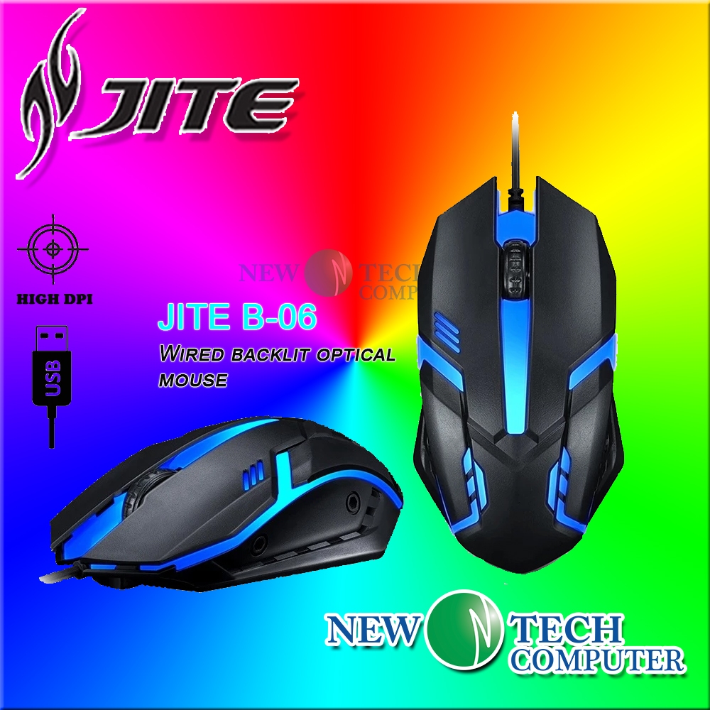 JITE B-06 (RGB) 7 COLORS BREATHING LIGHTS WIRED OPTICAL USB MOUSE MICE ...
