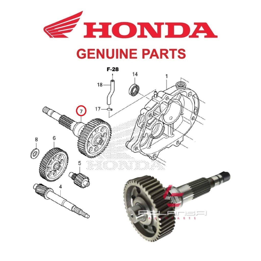 Gear Comp Final 44T ( 23430-K2S-N00 ) ADV 160, PCX 160 & Vario 160 💯 ...