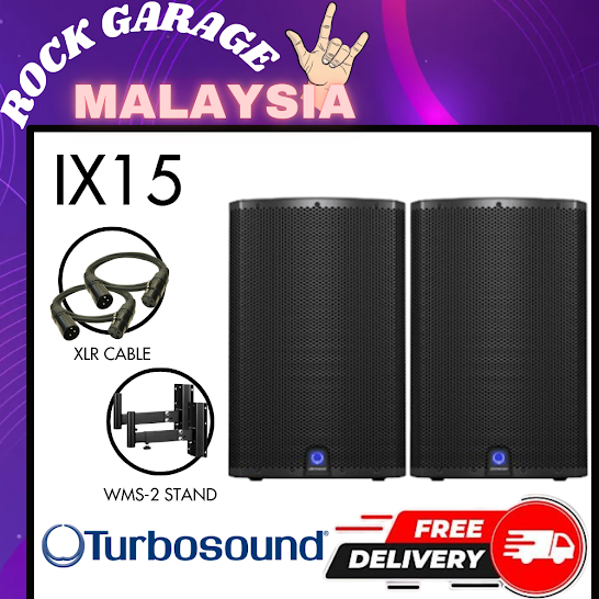 Turbosound iX15 2-Way 15" Powered Loudspeaker With Speaker Stand And Cable- Each/Pair ( iX-15 ...