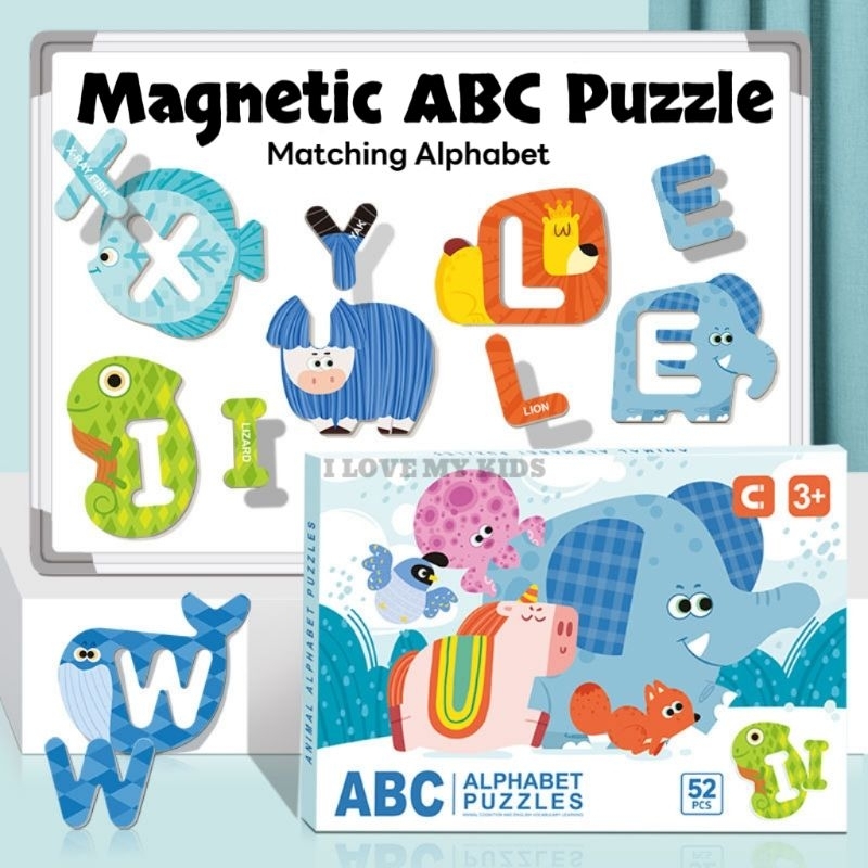 Magnetic ABC Puzzle Recognize Animal Letter Early Learning Preschool ...