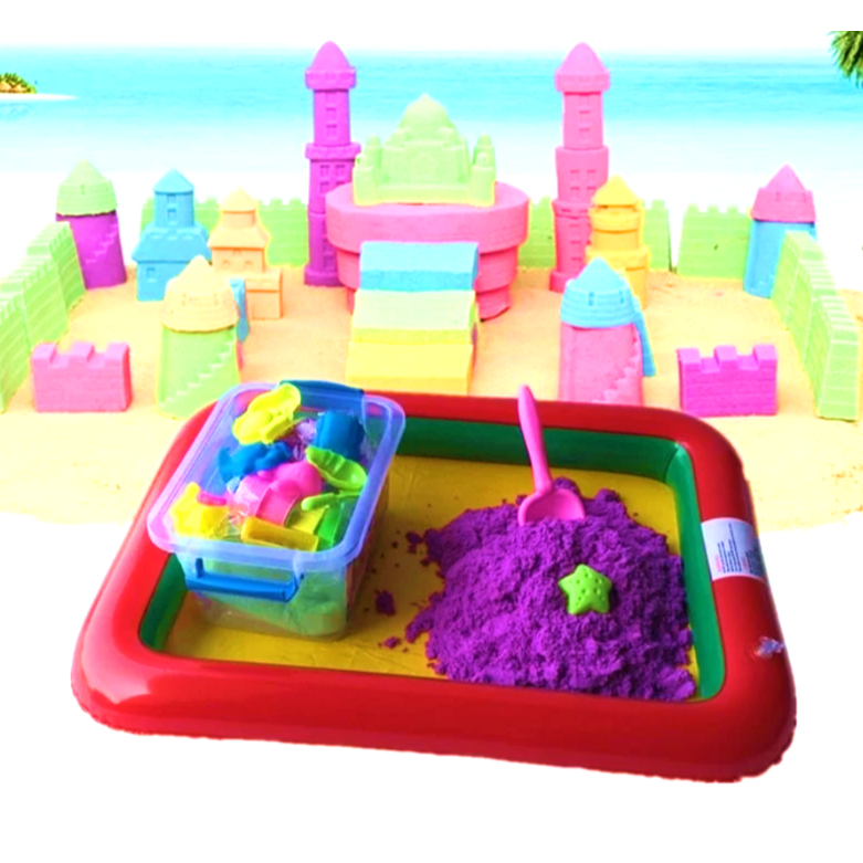 2KG DIY Sand Toys Sets Sand Castle Play Set Slime 36Pcs Tools Boxing ...