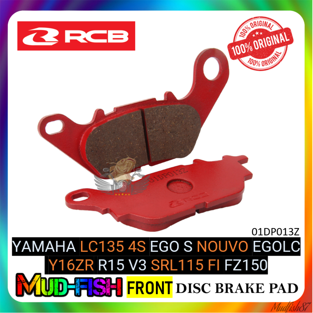 RCB FRONT DISC BRAKE BREK PAD DEPAN FOR YAMAHA LC135 4S EGO S NOUVO ...