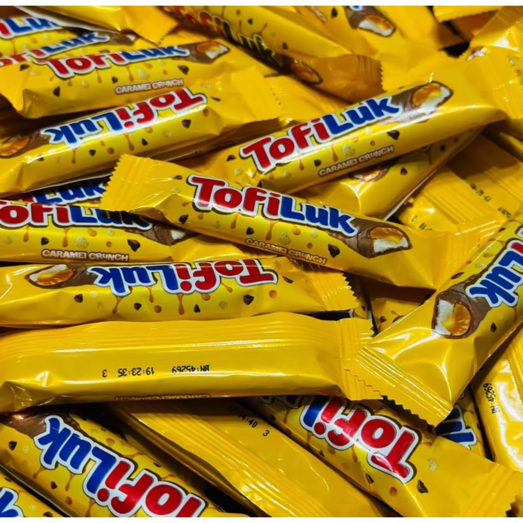 TofiLuk Caramel Crunch Biscuit Chocolate Arab Viral Halal 10g Snack ...