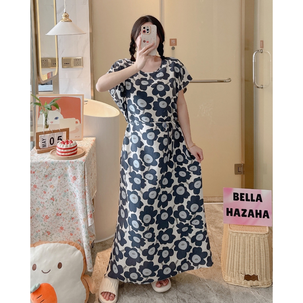 (BELLAHAZAHA)KAFTAN COTTON BUBBLE NO SLEEVE, BAJU TIDUR WANITA, BAJU ...