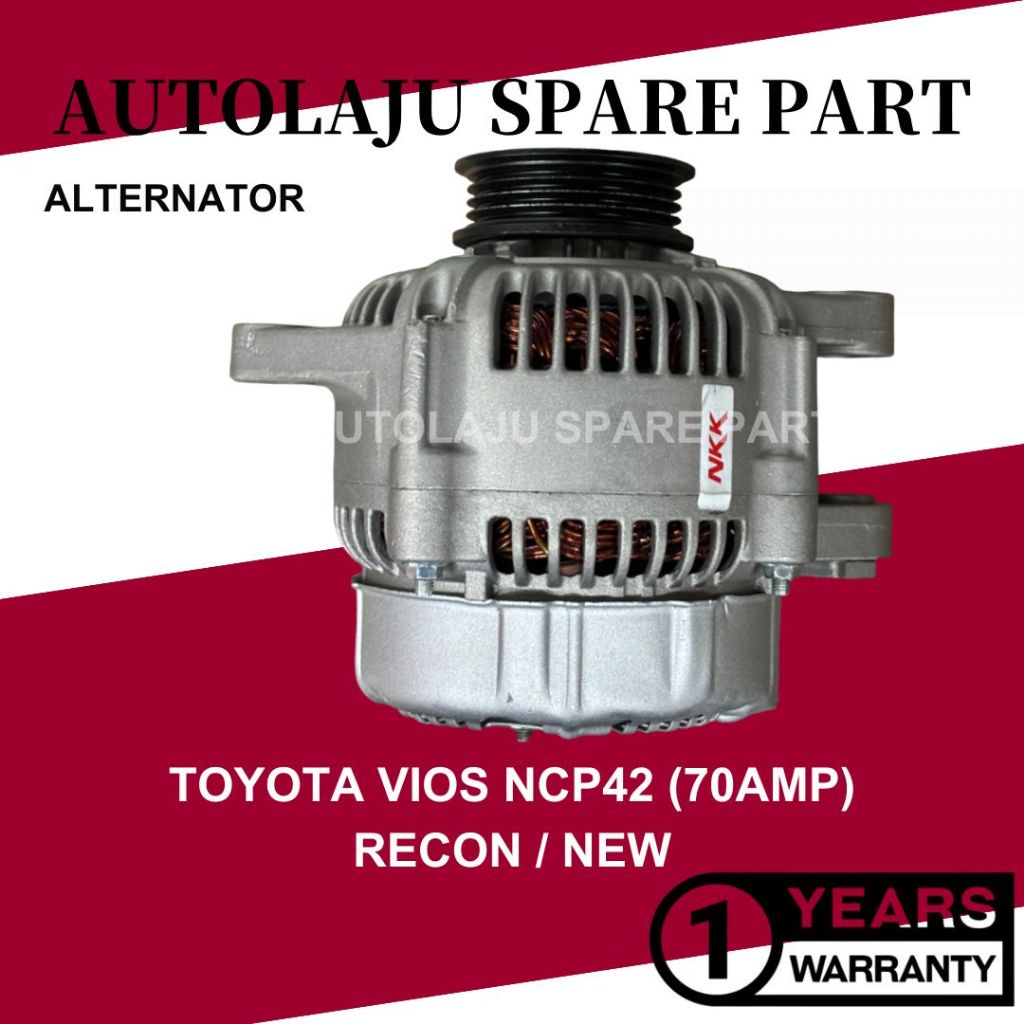 TOYOTA VIOS NCP42 (2003-2007) 70AMP 3PIN ALTERNATOR RECON/NEW HIGH ...
