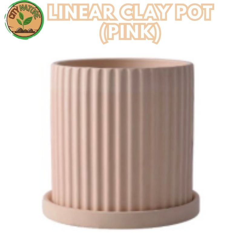 LINEAR CLAY POT (PINK) CERAMIC FLOWER POT 多肉花盆 植物花盆 花盆 陶瓷花盆 | Shopee ...