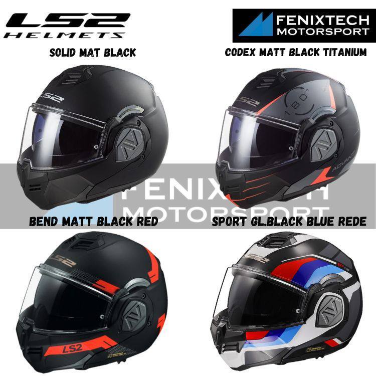 LS2 FF906 Advant X Modular Helmet (Sport / Solid / Codex / Bend) 100% ...