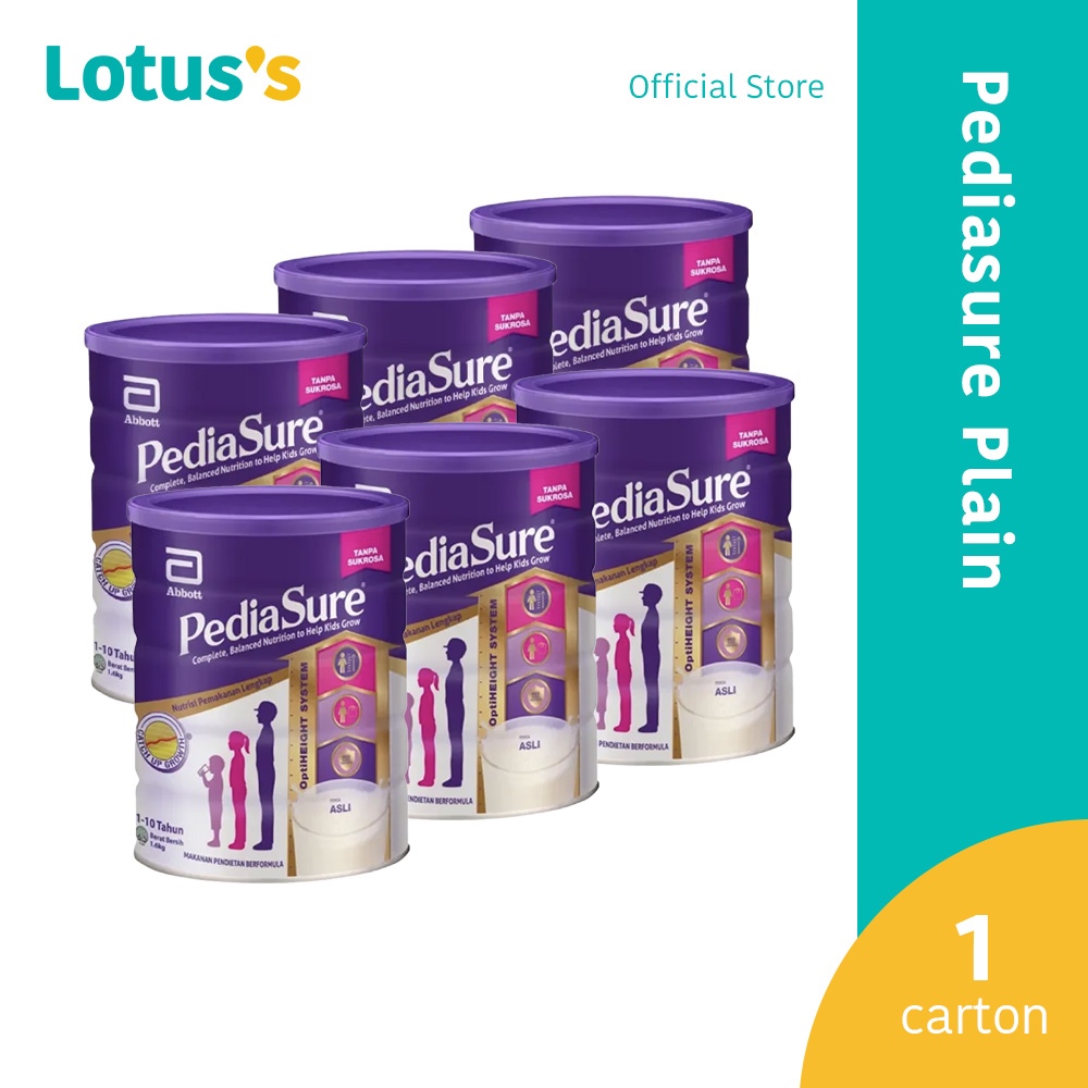 PediaSure Plain 1.6kg x 6 tins (1 Carton) | Shopee Malaysia