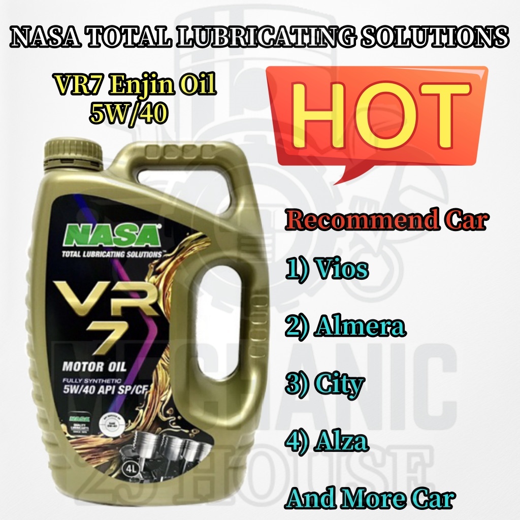 NASA VR7 ENJIN OIL 100% ORIGINAL 5W/40 FULLY SYNTHETIC FOR VIOS ...