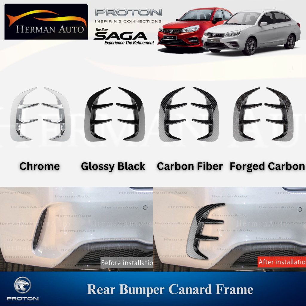 HermanAuto Proton Saga MC2 VVT 2022-2024 Car Rear Bumper Canard V2 Body ...