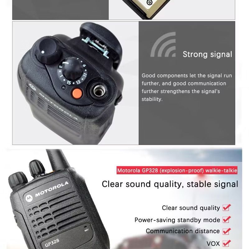 WALKIE TALKIE MOTOROLA GP328 VHF 16 CHANNNEL FULL SET WITH BATTERY ...