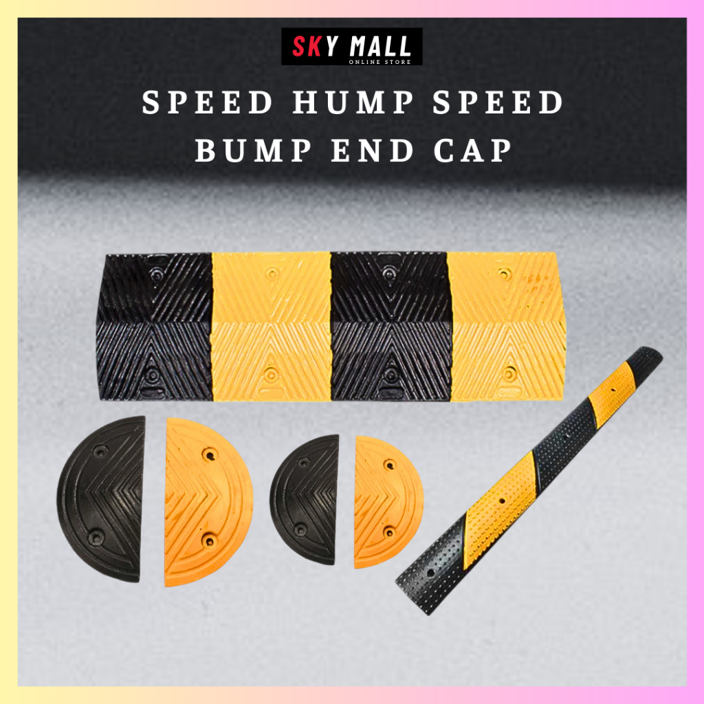 VEHICLE SAFETY RUBBER ROAD SPEED HUMP ROAD HUMP SPEED BUMP END CAP ...