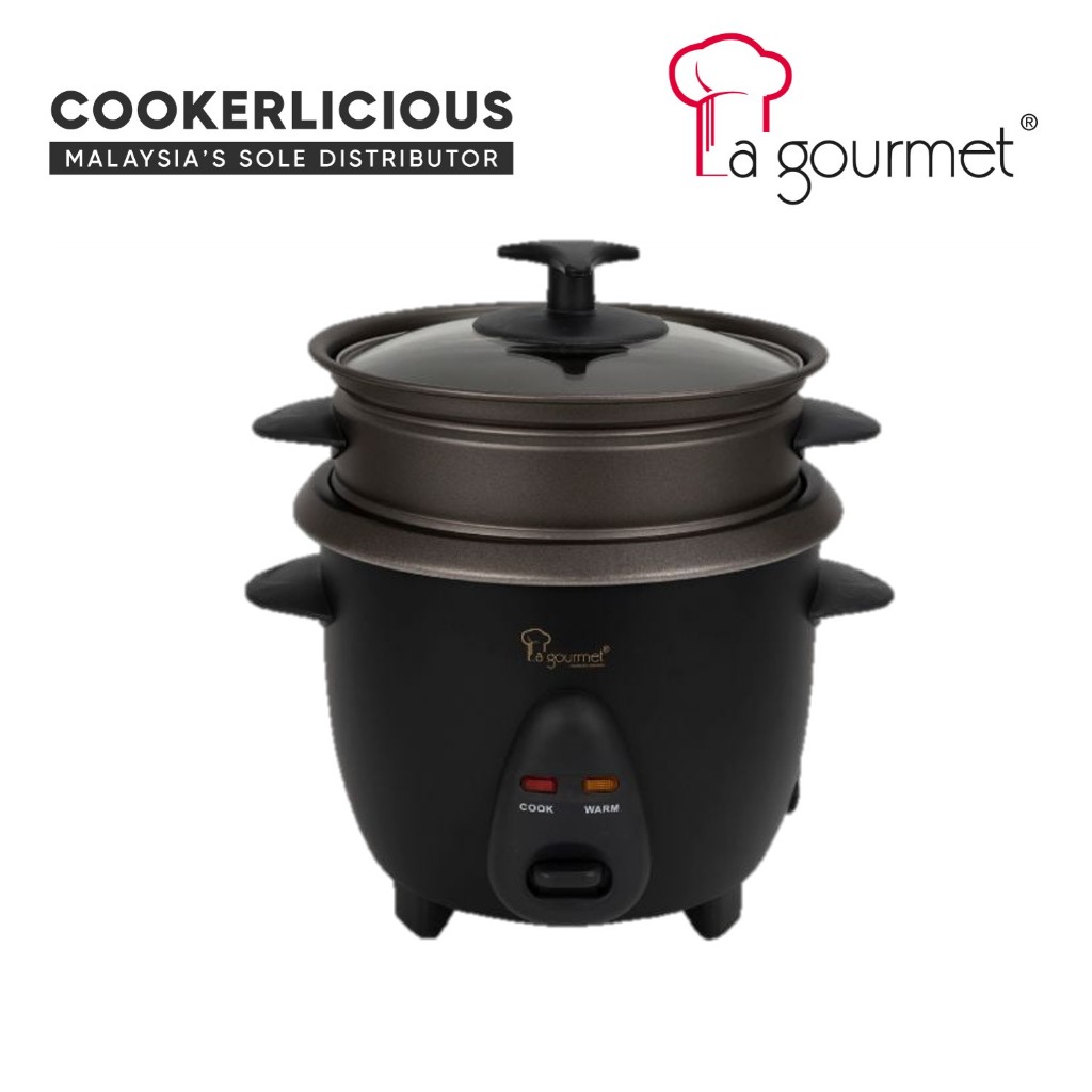 La Gourmet Rice Cooker With Non-Stick Steamer - Coal Black (0.6L ...