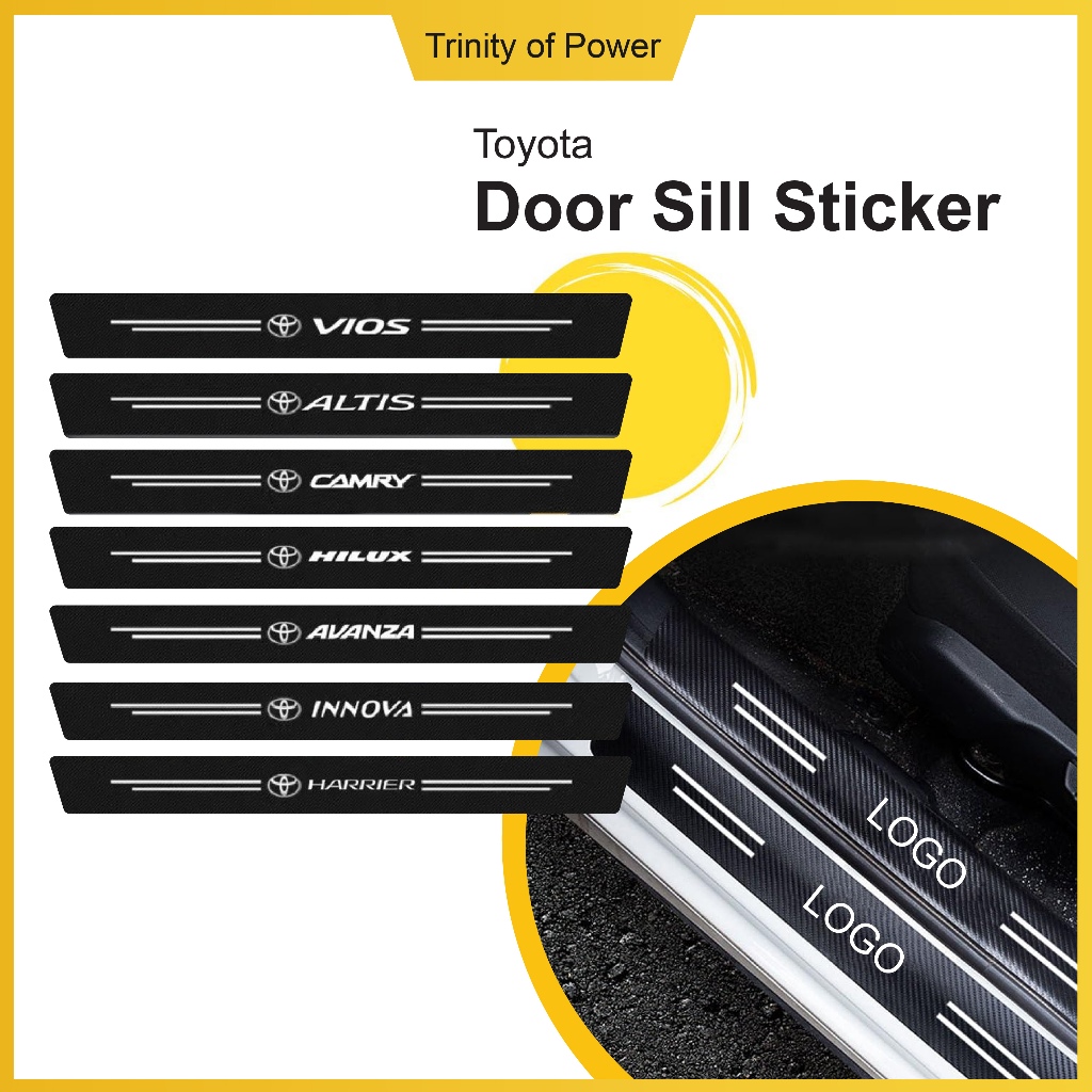 【TOYOTA】Car Door Sill Sticker Anti Scratch Styling Door Step Strip Vios ...