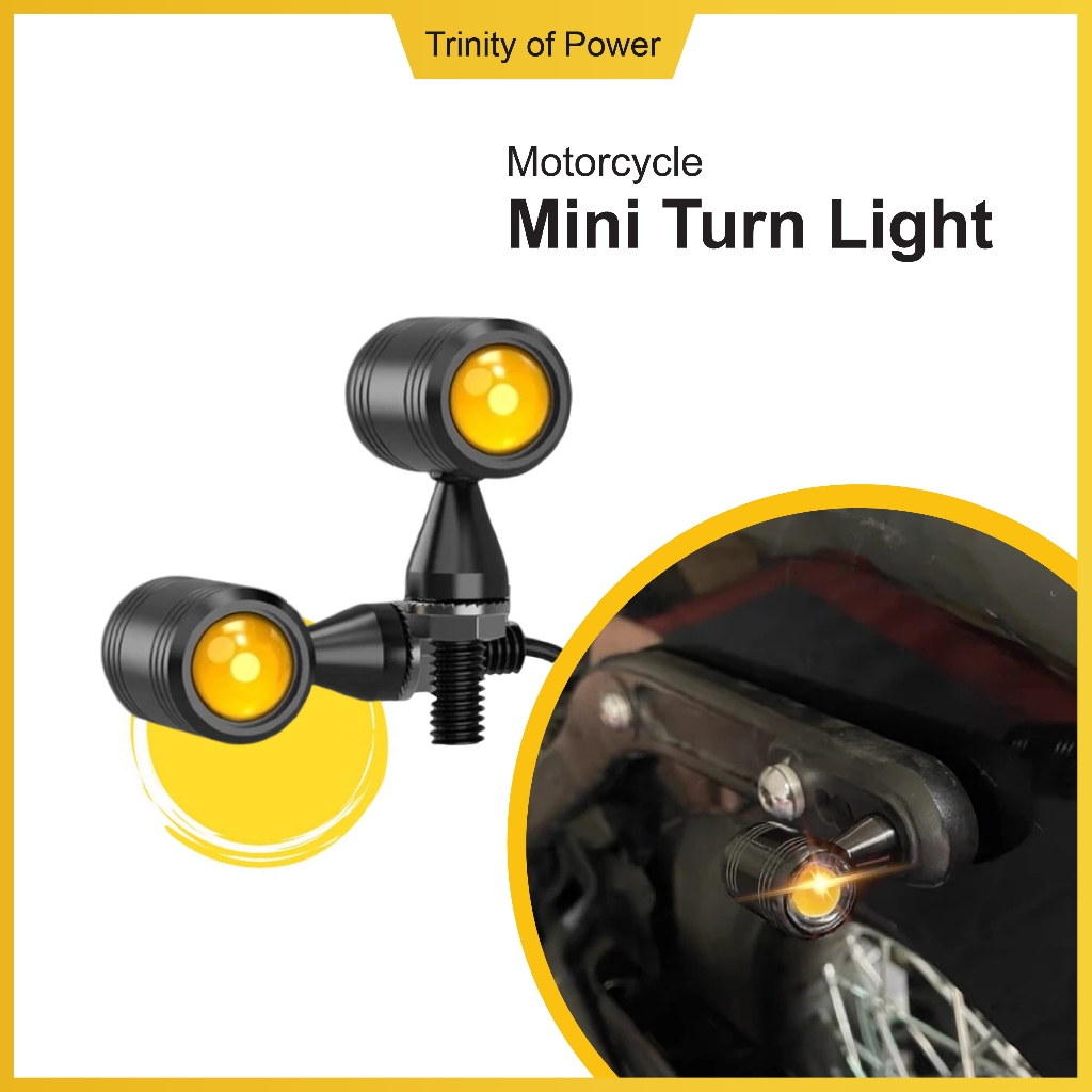 2PCS Motorcycle LED Amber Turn Signal Light Mini Indicators DRL MTL ...