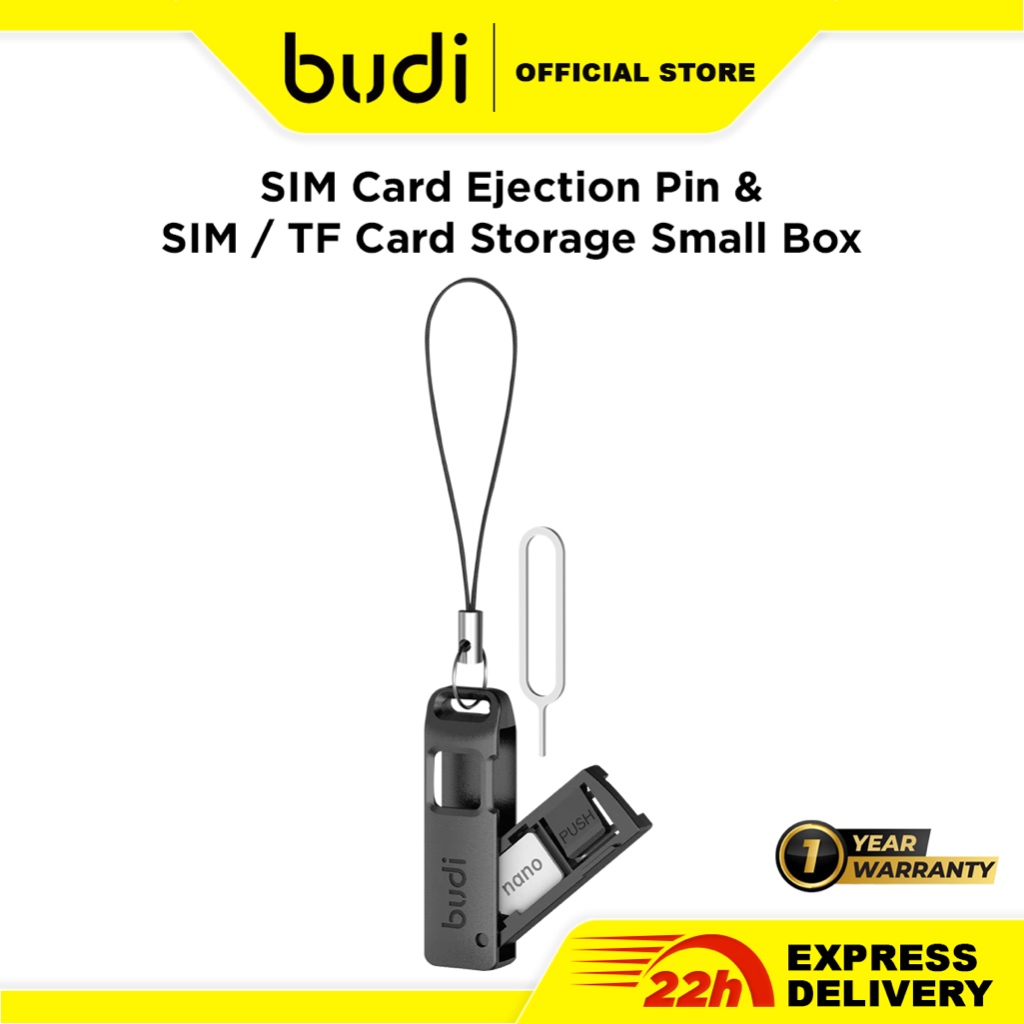 Budi 4 IN 1 Universal Sim Card Storage Holder With SIM Card Pin Needle ...