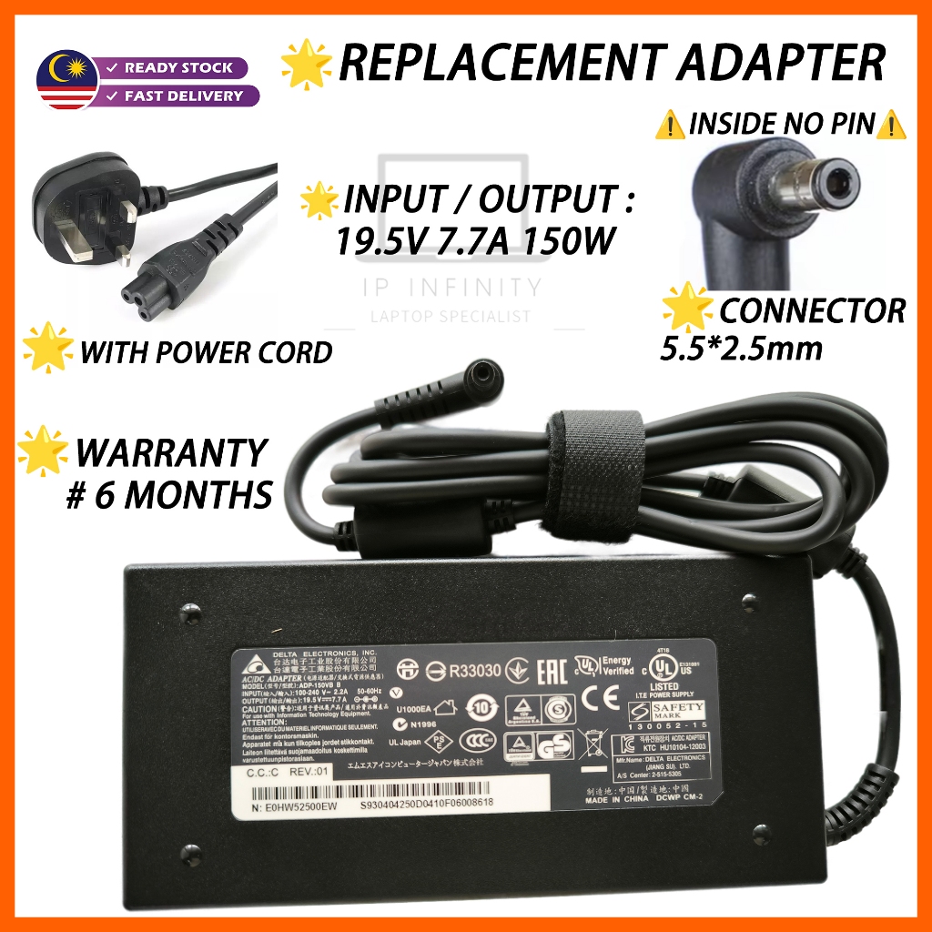 MSI 5.5*2.5mm GL62M GL72 PE60 GE60 GE70 GP60 GP70 GP72 GF65 GP62M ...