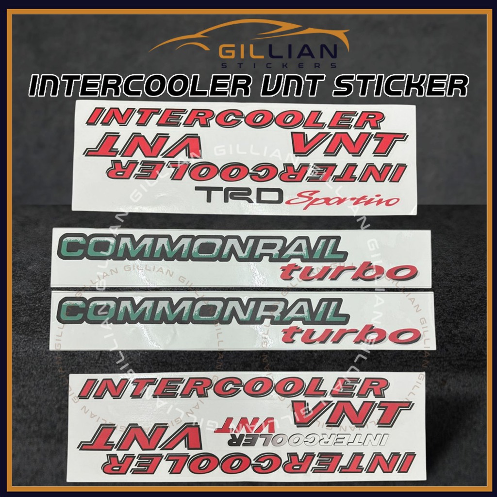 Toyota Hilux Side/Rear Body Sticker Turbo / Intercooler / Commonrail ...