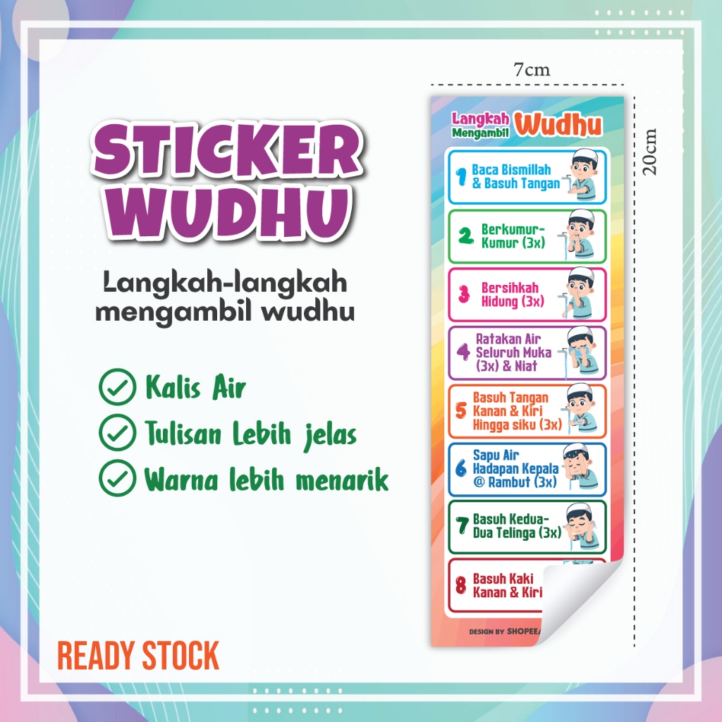 Sticker Wudhu Pvc Kalis Air | Shopee Malaysia
