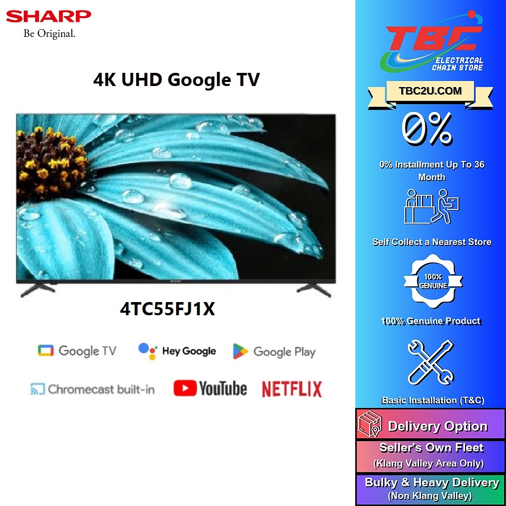 SHARP FJ1X SERIES 50-75" 4K UHD GOOGLE TV SLIM DESIGN | 4TC50FJ1X ...