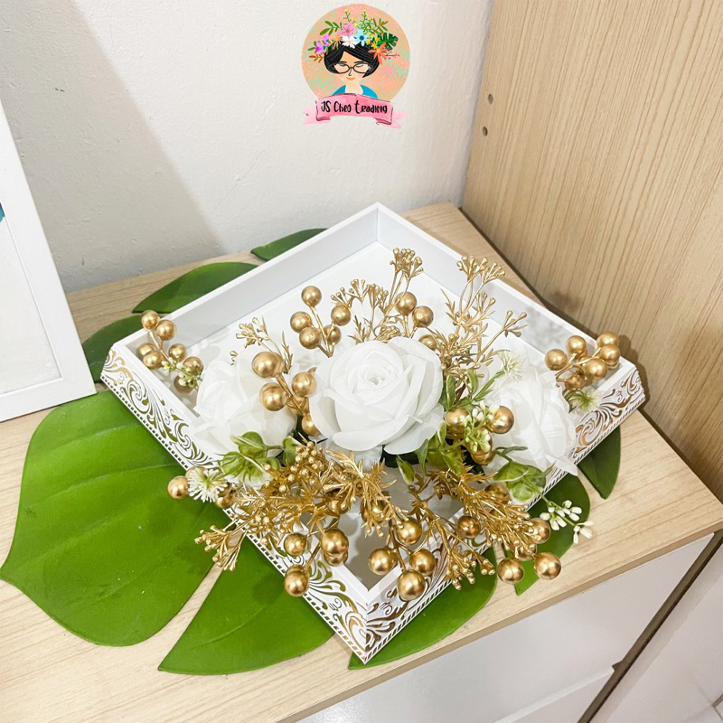 💐Ready Stock💐45cm White&Gold Premium Bunga Hantaran Siap Gubah/Bunga ...