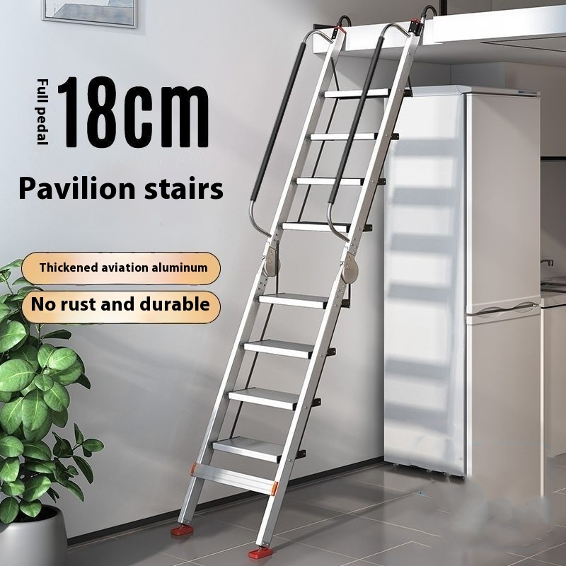 Aluminum alloy pavilion staircase folding indoor escalator thickened ...