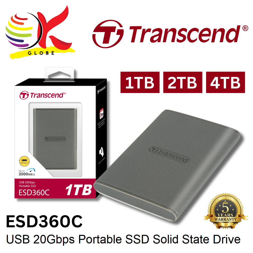 TRANSCEND EXT SSD ESD360C USB 20GBPS PORTABLE EXTERNAL SOLID STATE ...