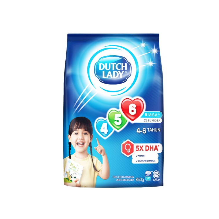 DUTCH LADY FORMULA MILK POWDER LANGKAH 4-6 TAHUN 850G - ORIGINAL/BIASA ...