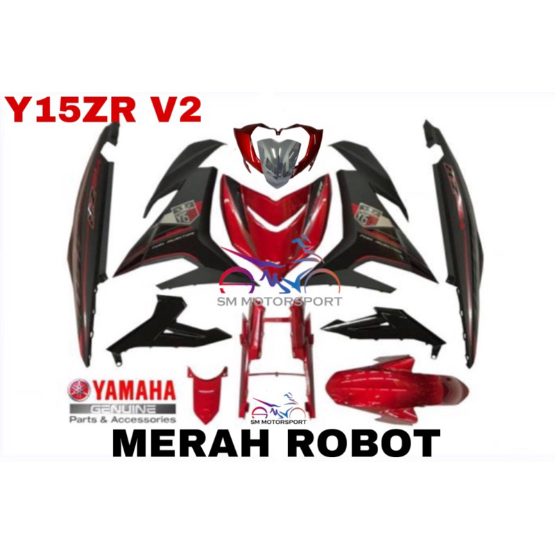 Y15ZR Y15 V1 V2 MERAH ROBOT RM7/MBL2 BODY COVER SET 100% ORIGINAL HLY ...