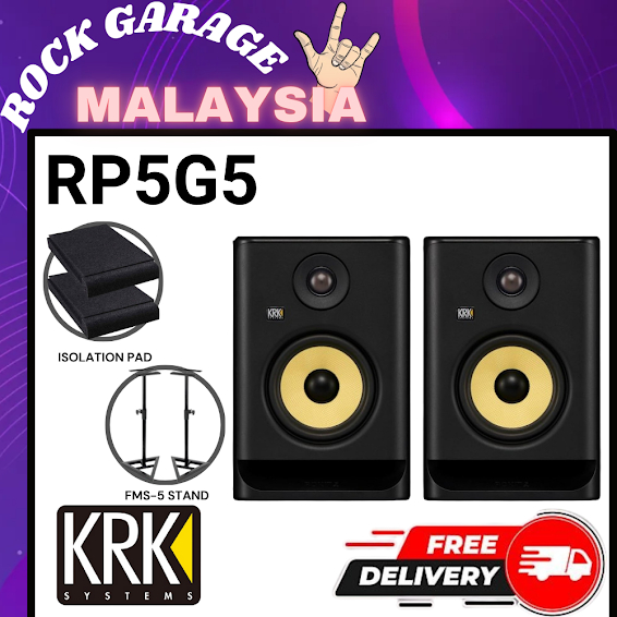 KRK ROKIT 5 G5 5" Powered Studio Monitor with Monitor stand And ...