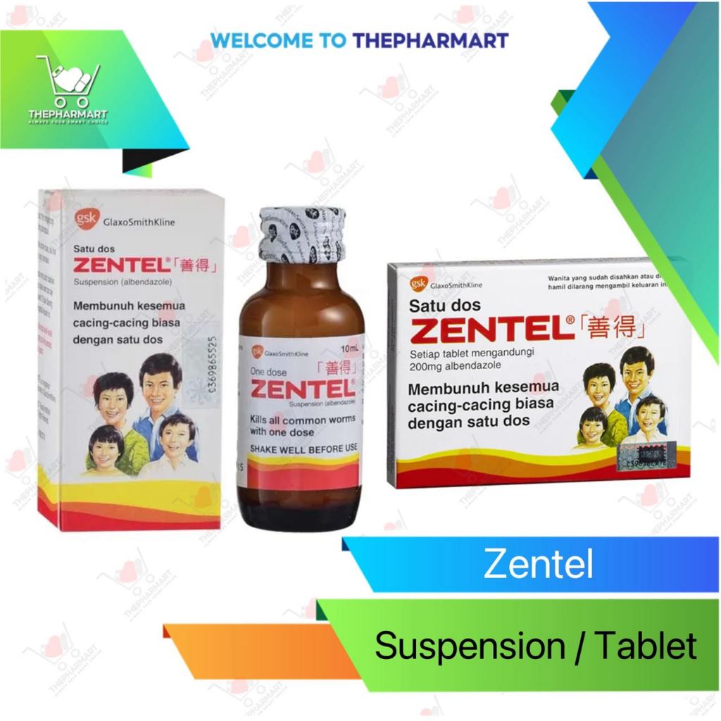 GSK Zentel Suspension (10ml) / Tablets 200MG (4‘S) | Shopee Malaysia
