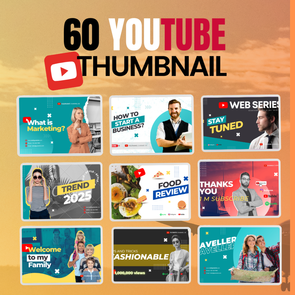 60 Template Canva & Youtube Thumbnail Powerpoint | Shopee Malaysia