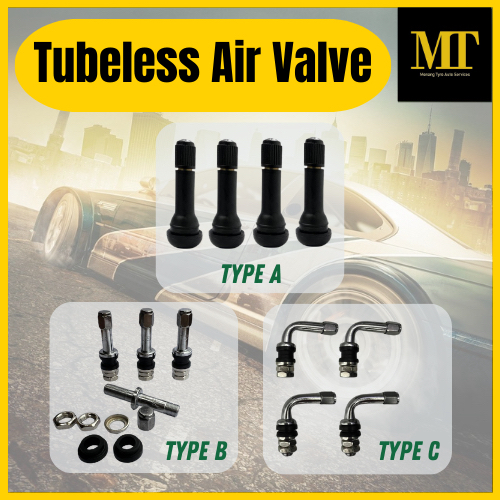 MT Car Tyre Tubeless Valve Heavy Duty Aluminium Kepala Angin Tiub Valve ...