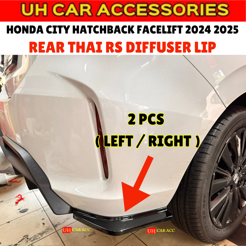HONDA CITY HATCHBACK FACELIFT 2024 -2025 REAR 2 PCS THAI RS DIFFUSER ...