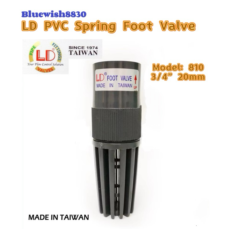 Bluewish8830 LD PVC Spring Foot Valve with 'BSP Threaded' Ends (3/4 ...