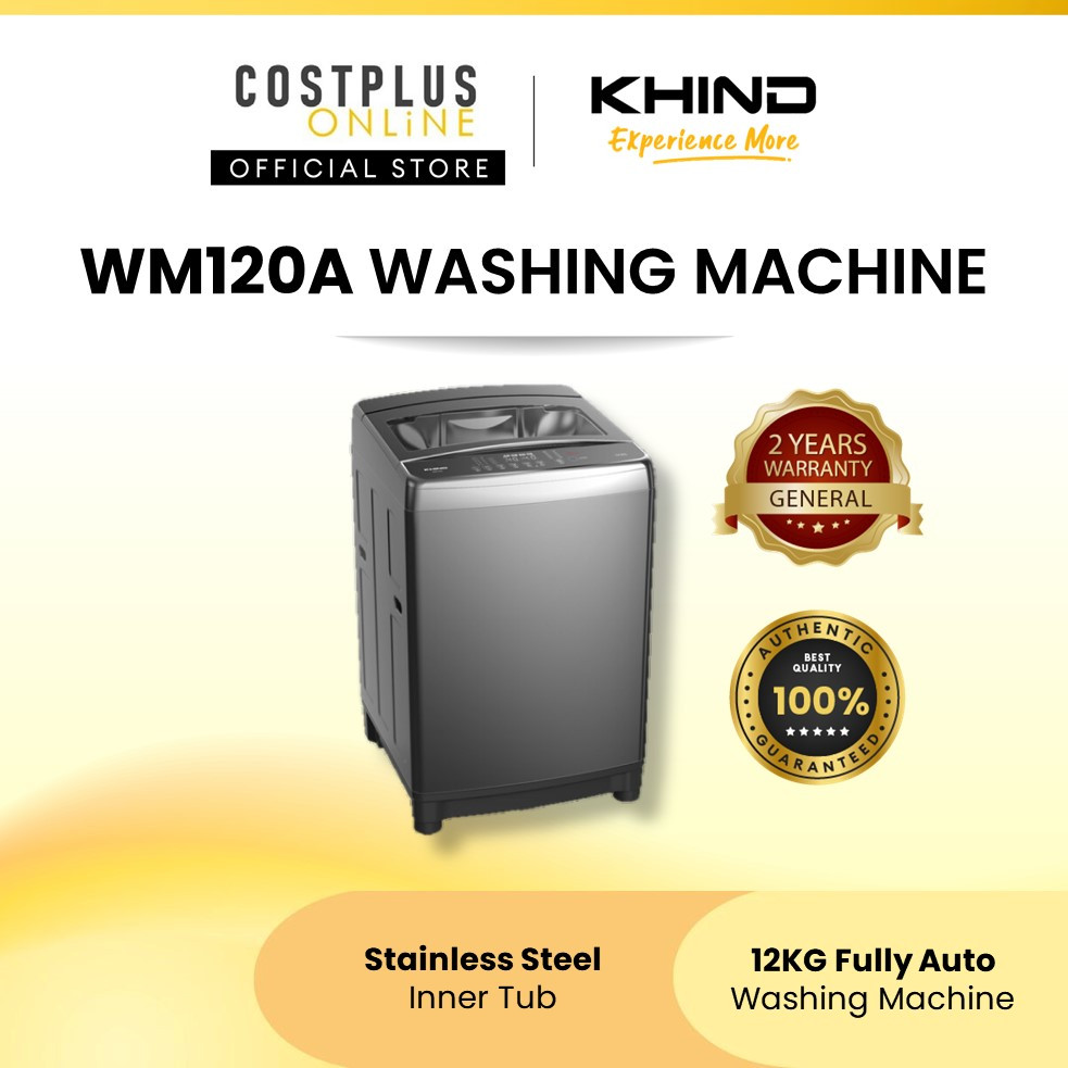 Khind WM120A Fully Auto Washing Machine Top Load Washer 12KG Mesin ...
