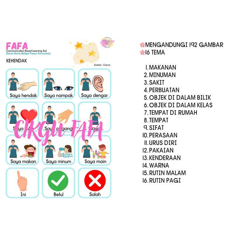 COMBO 3 FAFA SPEECH DELAY BOOK AUTISM BOOK WITH VELCRO 16 THEME PECS ...