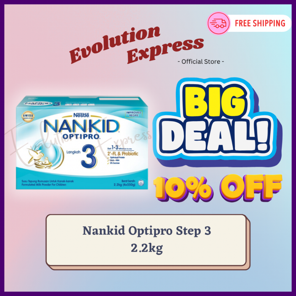 Nestlé NANKID Optipro Step 3 (2.2kg) | With 2’FL & Probiotics| For 1-3 ...
