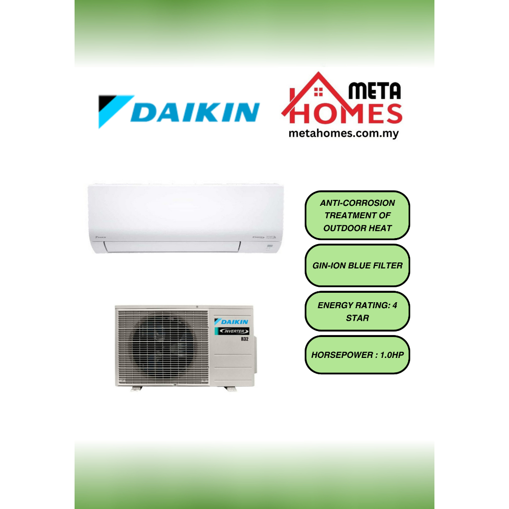 Daikin 1.0HP Inverter Air Conditioner R32 Wifi FTKF-25C | Shopee Malaysia