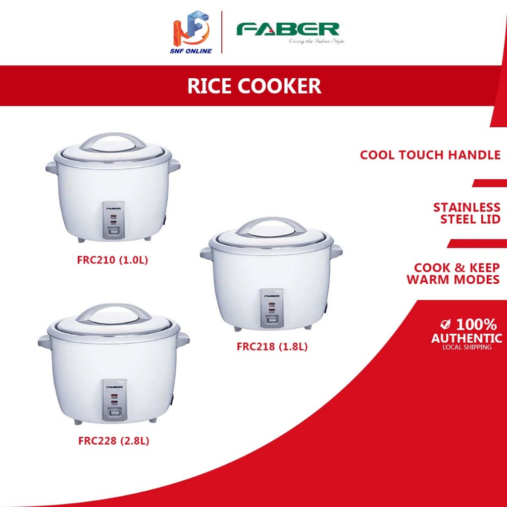 Faber Periuk Nasi Elektrik Rice Cooker (1.0L) FRC 210 (1.8L) FRC 218 (2 ...