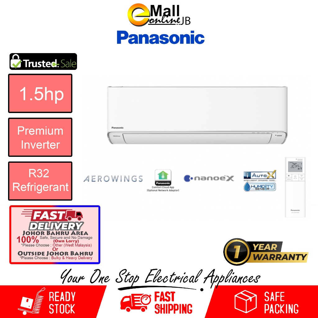 Panasonic X-Premium Inverter R32 1.0HP | 1.5HP Air cond CS-XU10ZKH | CS ...