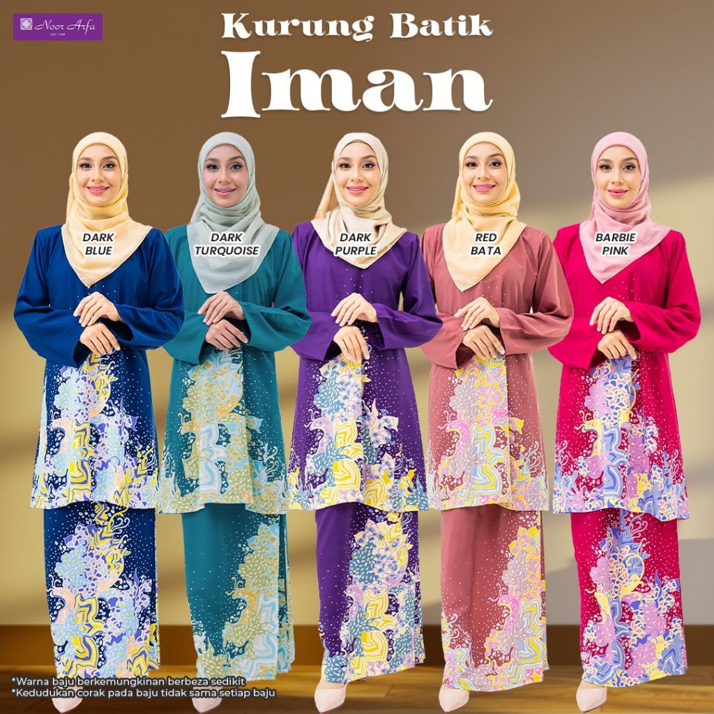 Baju Kurung Pahang Batik Iman | Shopee Malaysia