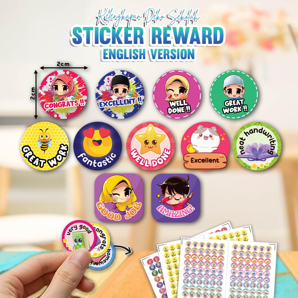 🌼240pcs🌼 STICKER REWARD MURID (ENGLISH VERSION) / PELAJAR / STUDENT ...